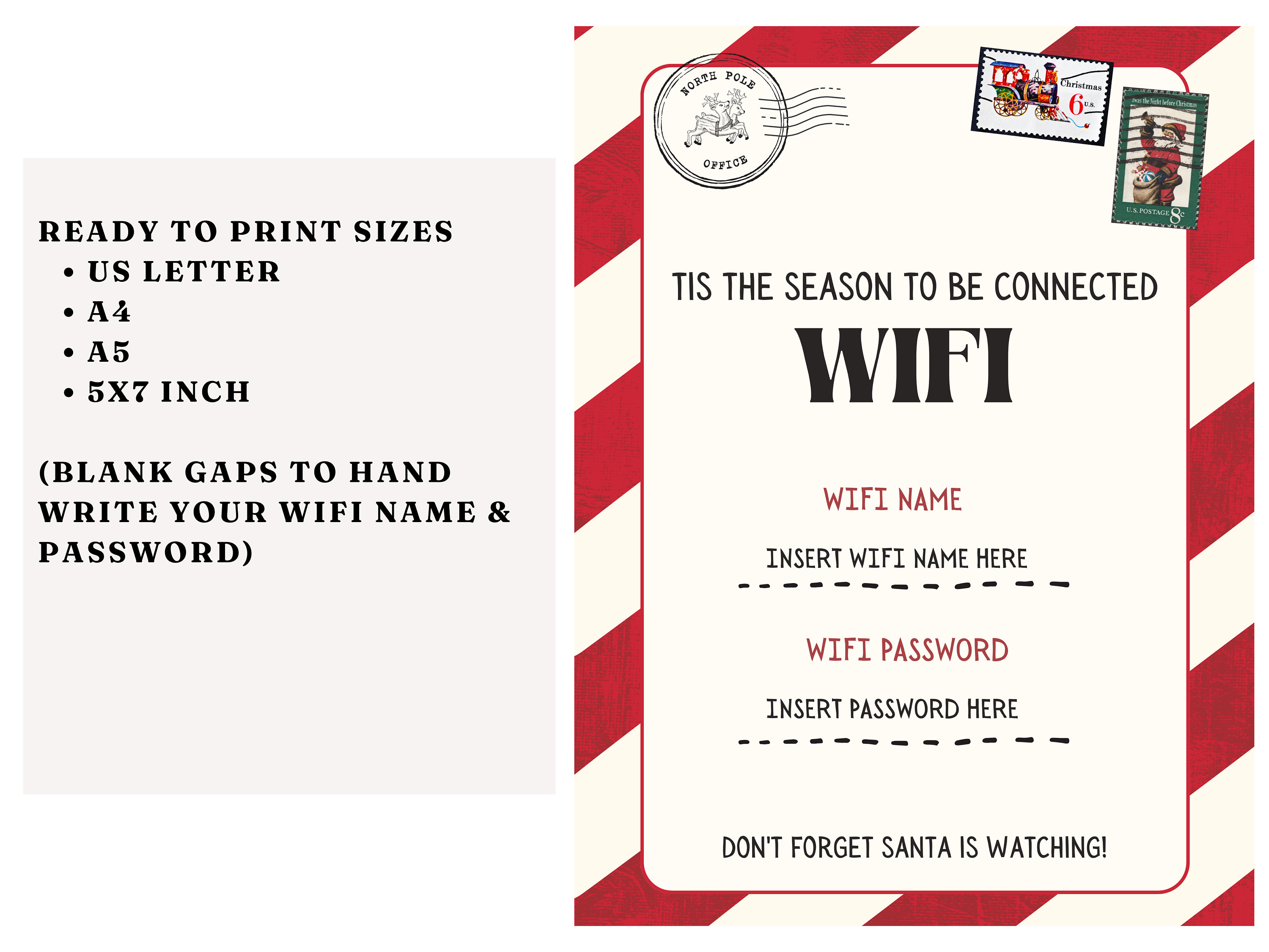 Christmas Wifi Sign, Wifi Password Sign, Custom Wifi Sign, Internet ...