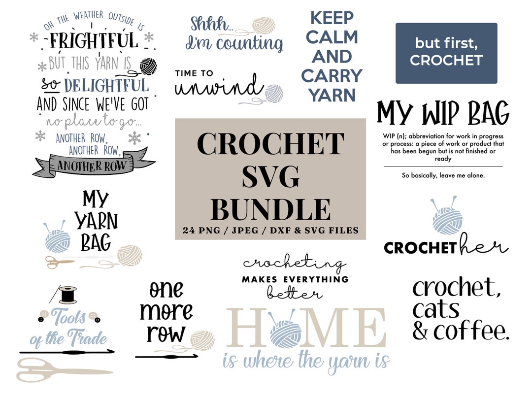 Crochet Svg, Yarn Svg, Crochet Bundle, Knitting Clipart, Crochet ...