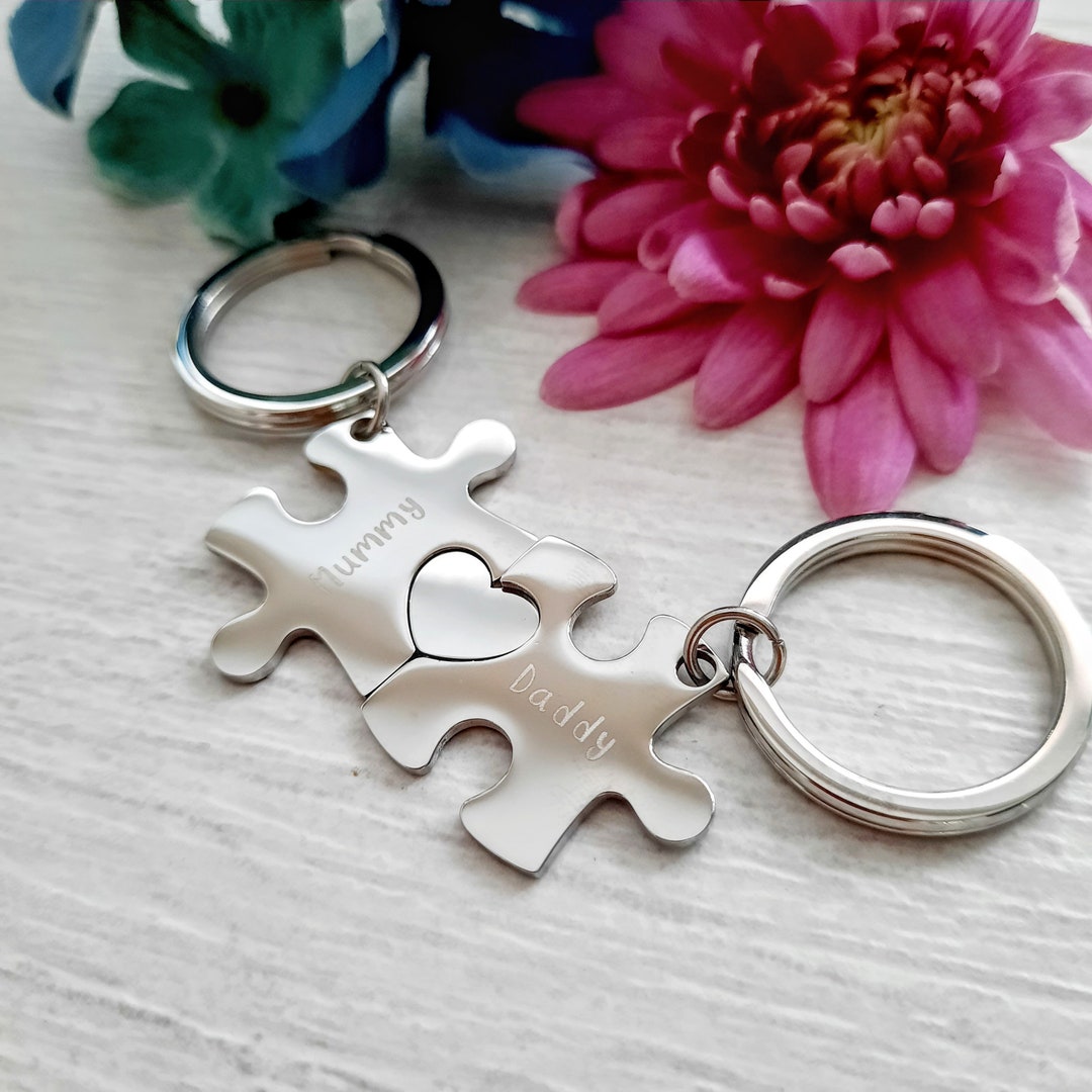 Jigsaw Family Set Keyrings Missing Piece / Funeral Gift / Baby Loss ...