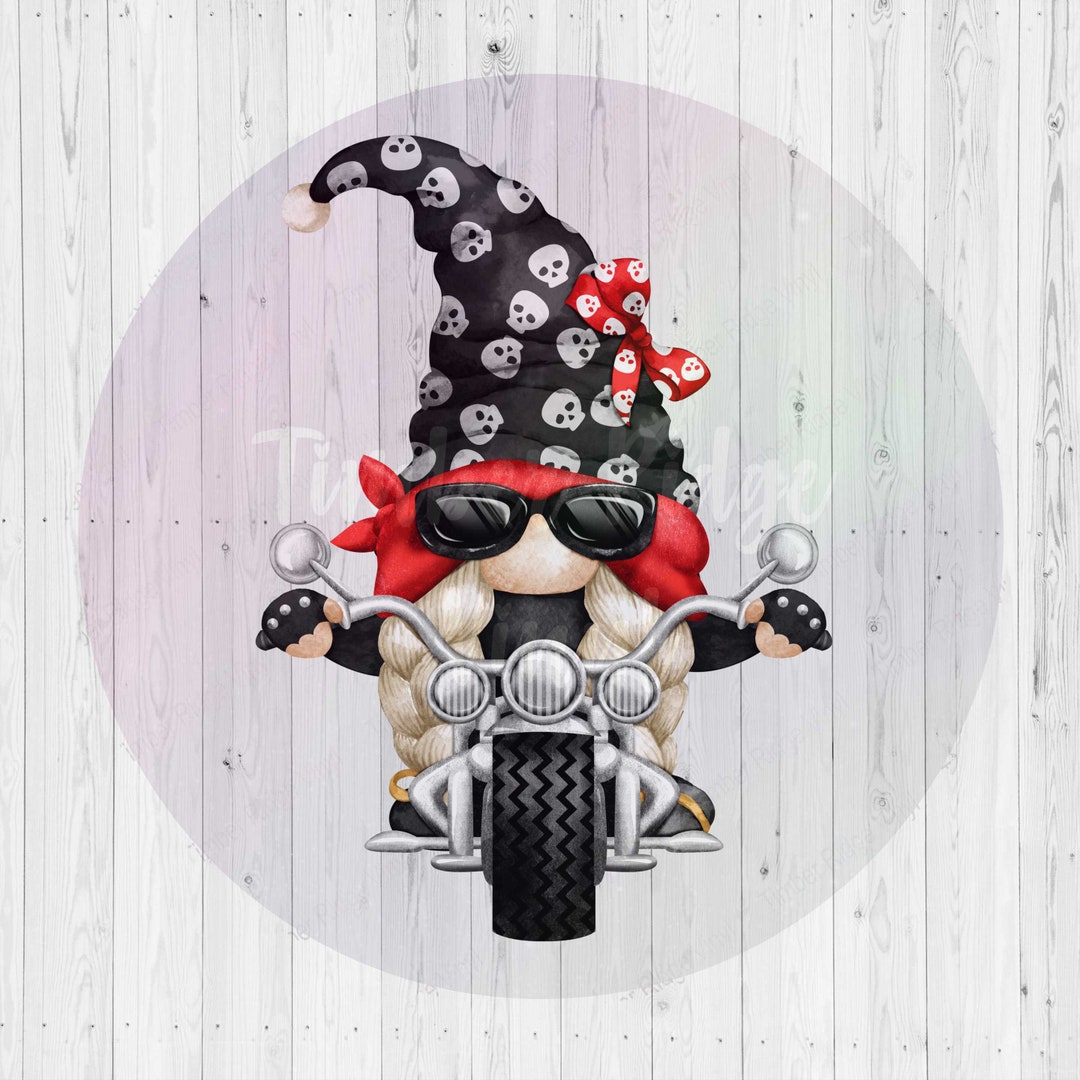 UV DTF Decal Motorcycle Mama Decal , Biker Gnome , Motorcycle Gnome ...