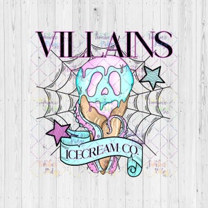 UV DTF Decal | Villains Ice Cream Decal | Villain Tumbler Decal - Etsy