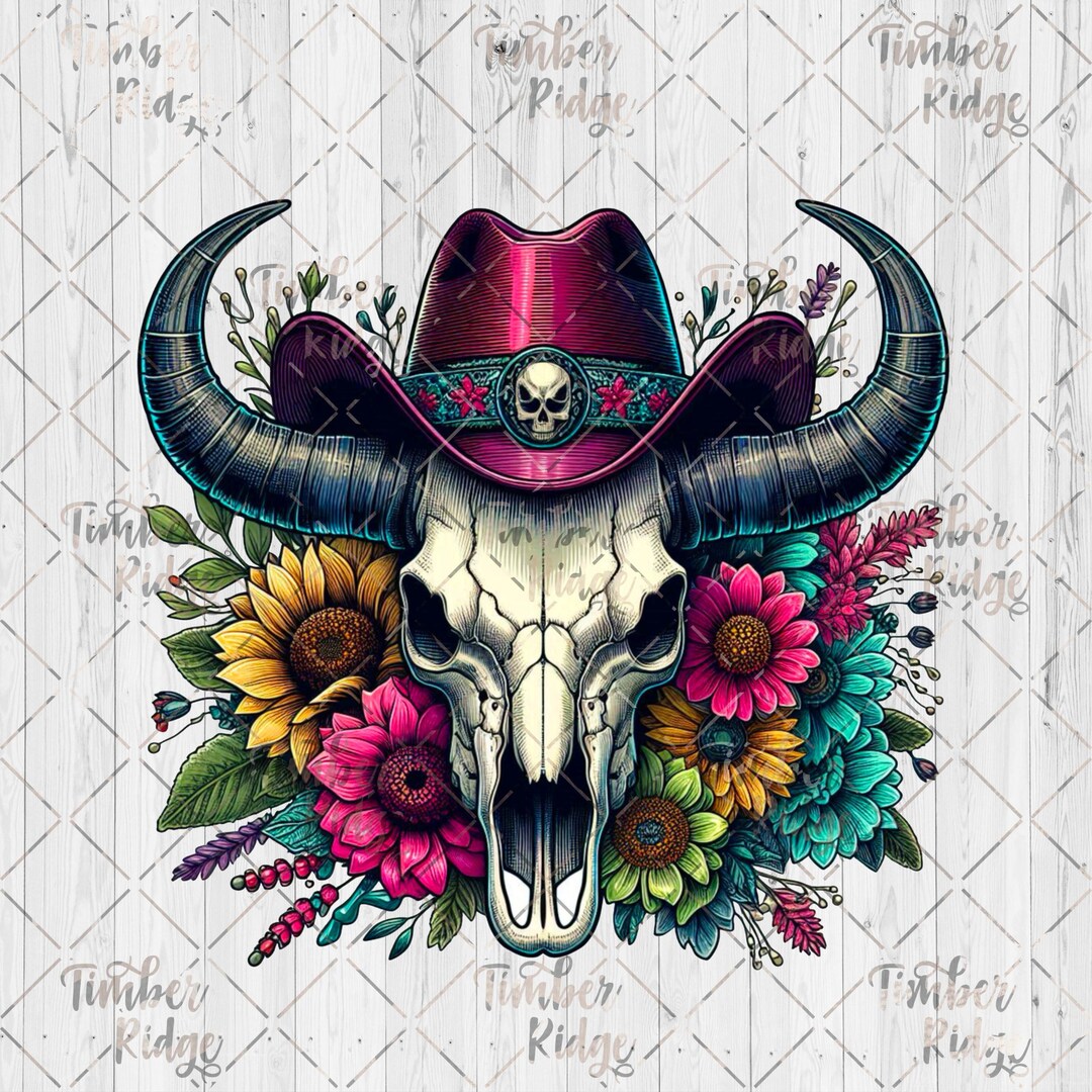 UV Decal | Bull Skull Tumbler Decal | Western Decal - Etsy
