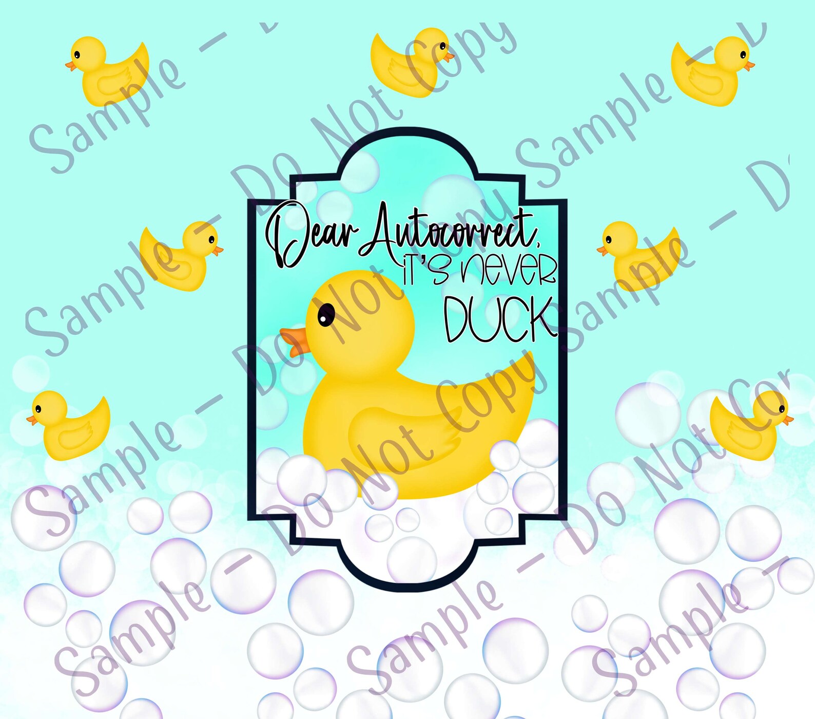 Autocorrect Duck With Bubbles Tumbler Wraps Clear Cast - Etsy
