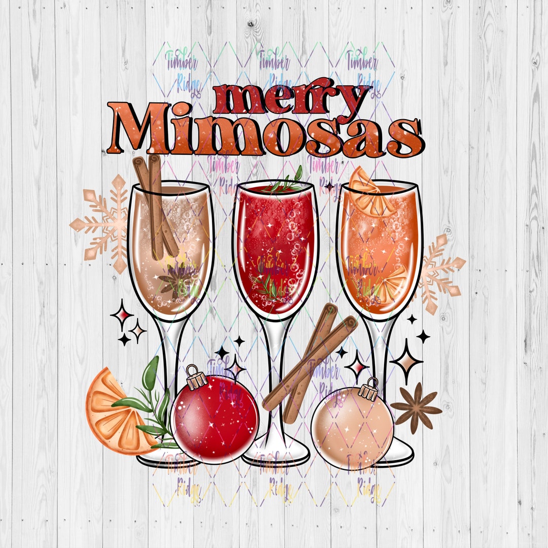 Merry Mimosas Decal , Clear Cast Decals , Christmas Tumbler Decal ...