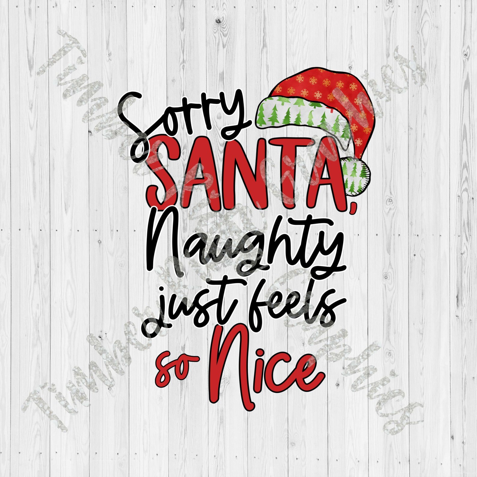 Sorry Santa Naughty Feels Nice, Clear Cast Decals , Tumbler Decal ...