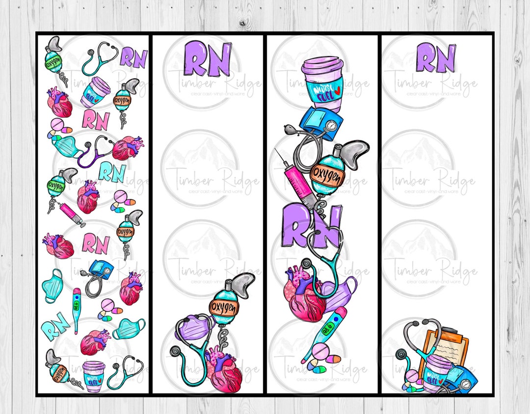 Nurse Pen Wrap Clear Cast Pen Wraps Epoxy Pen Wrap Glitter Pen Wrap - Etsy