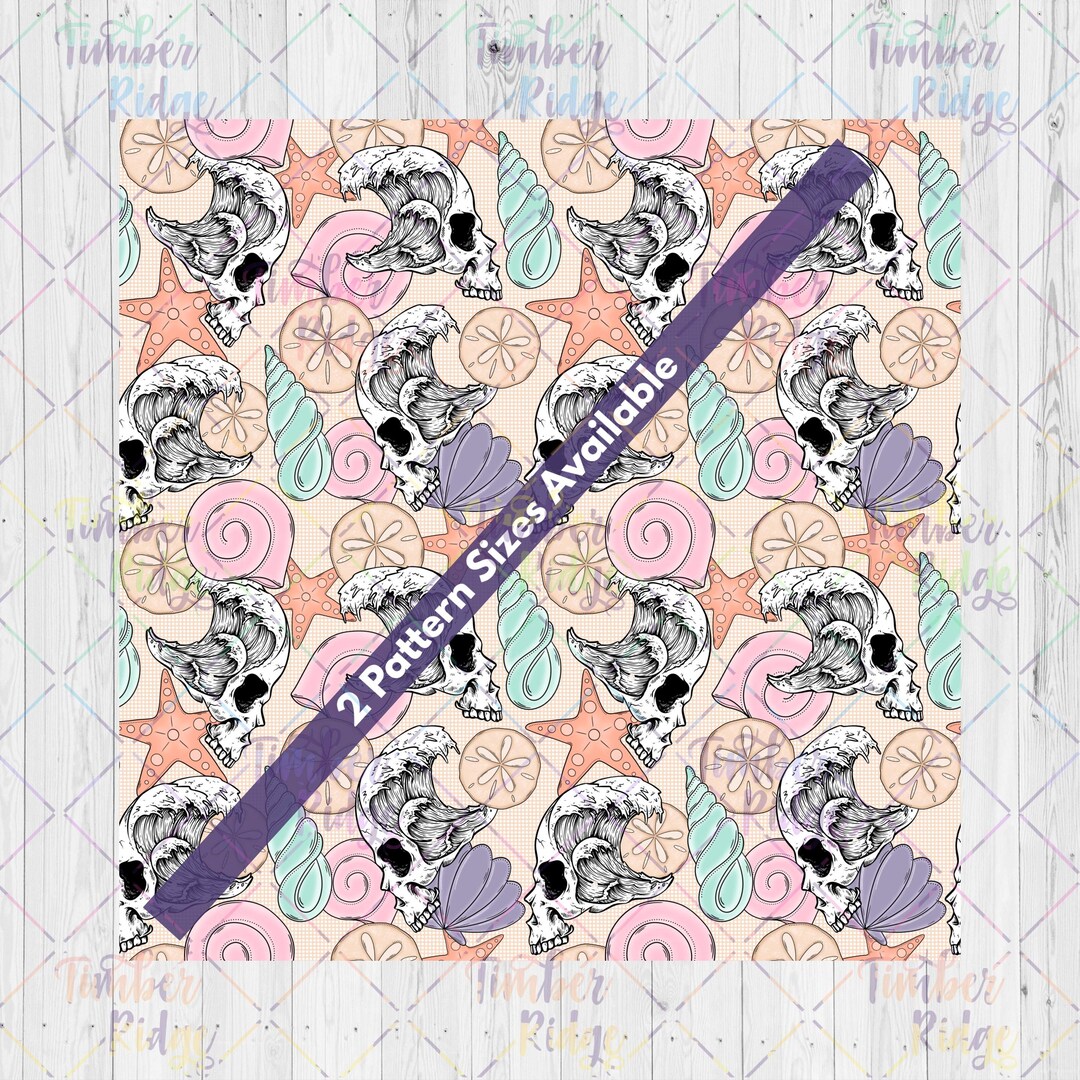 Seashell Skull Vinyl Pattern , Clear Cast Sheets , Printed Vinyl ...
