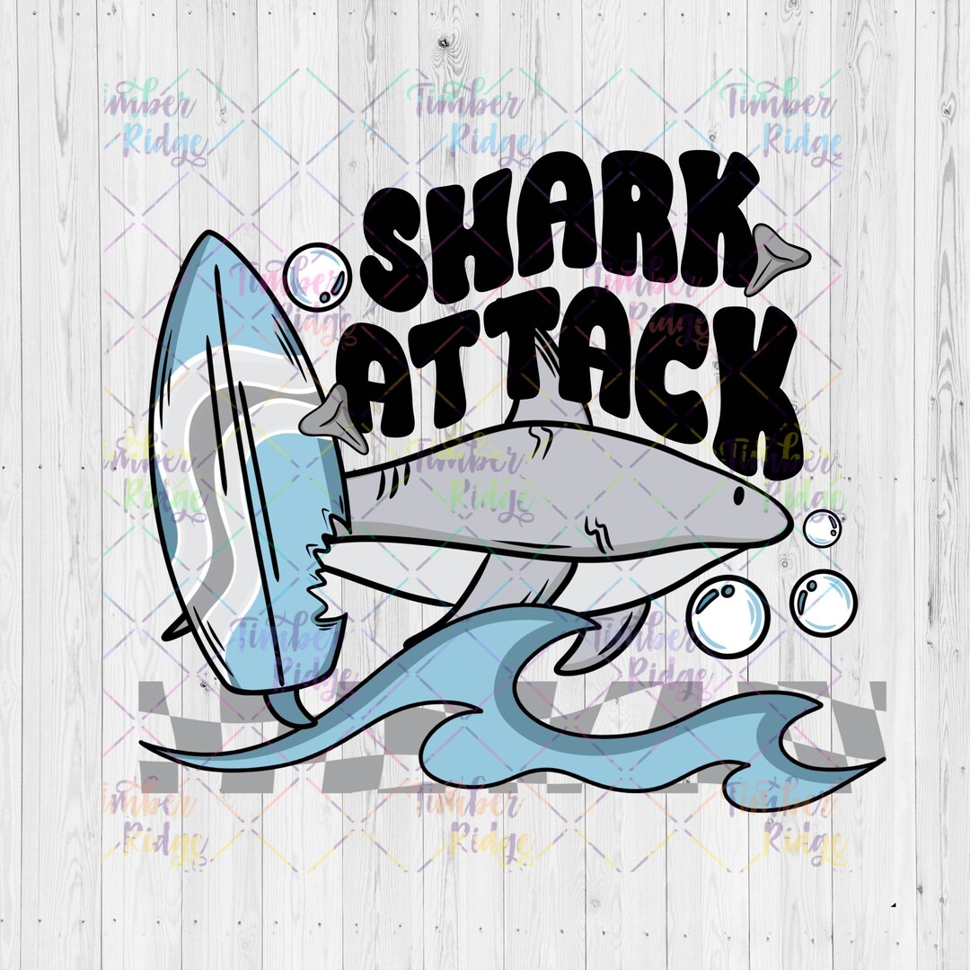 UV DTF Decal - Shark Attack Decal - Tumbler Decal - Etsy