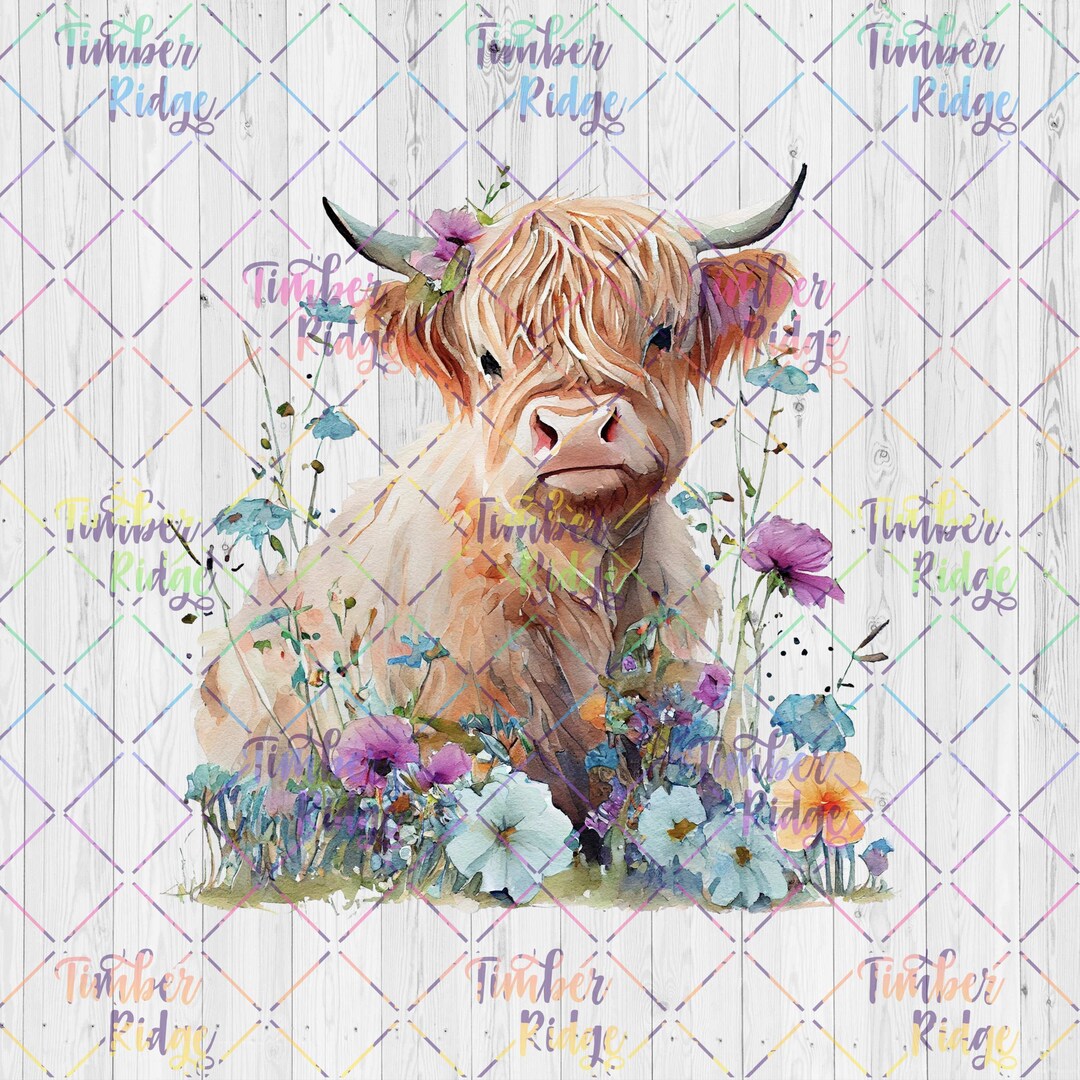 Highland Cow Print Clear Cast Decal Clear Cast Tumbler Decal - Etsy Canada