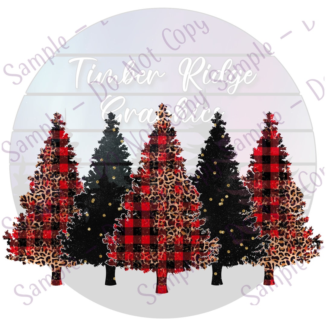 Buffalo Plaid Trees , Clear Cast Decals , Tumbler Decal , Tumbler Decal ...