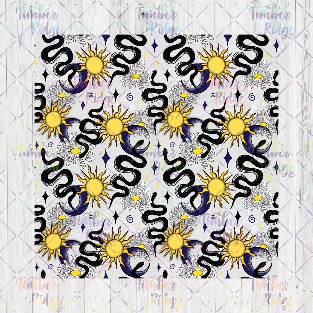 Snakes and Sun Vinyl , Snakes Pattern Vinyl , Printed Vinyl , Creepy ...