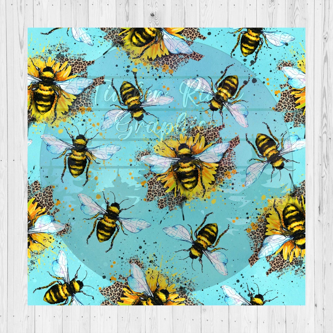Blue Bees Pattern Vinyl Clear Cast Sheets Adhesive Vinyl - Etsy