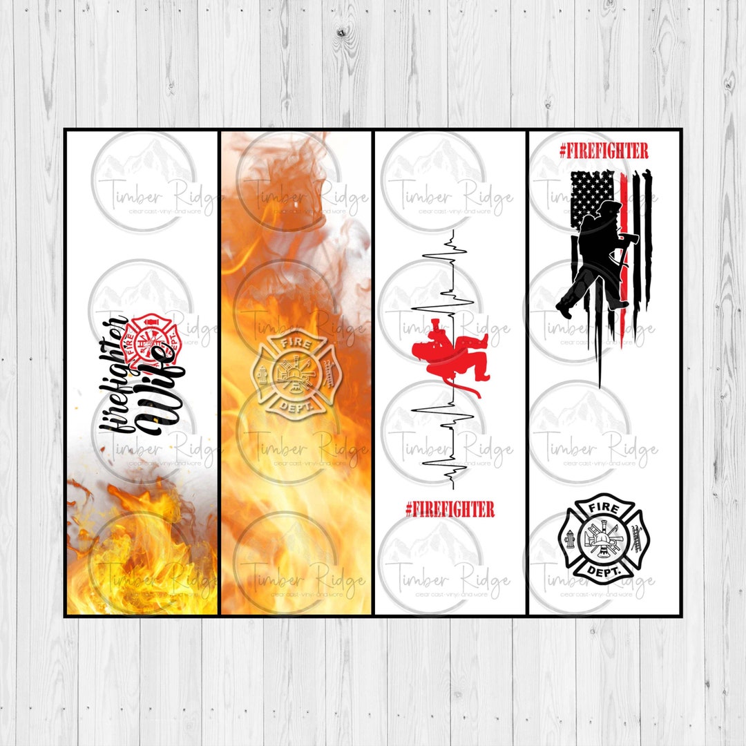 Firefighter Printed Pen Wraps Clear Cast Pen Wraps Vinyl Pen Wraps ...