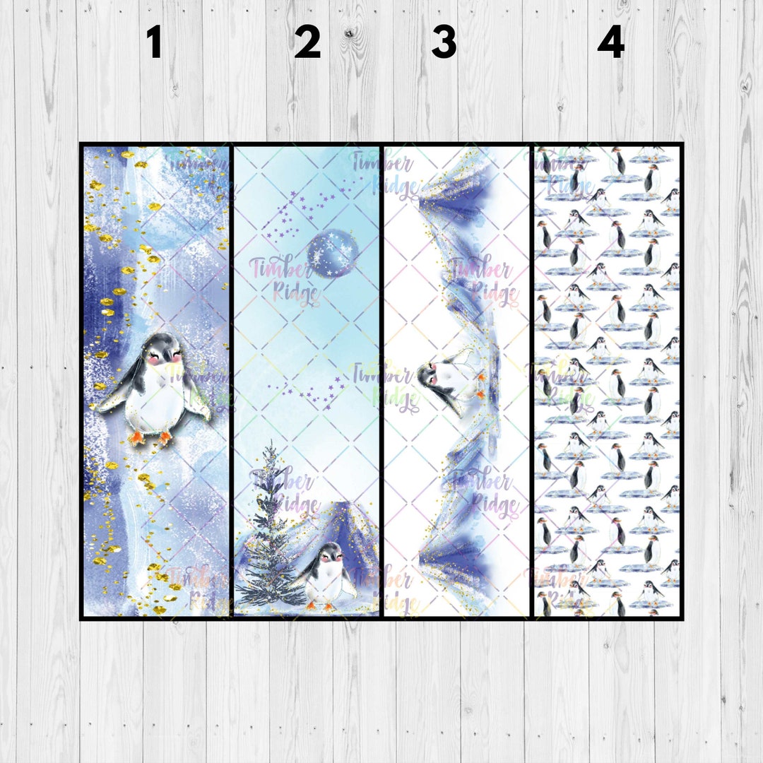 Clear Cast Pen Wraps Penguin Pen Wraps Epoxy Pen Wrap Glitter Pen Wrap ...