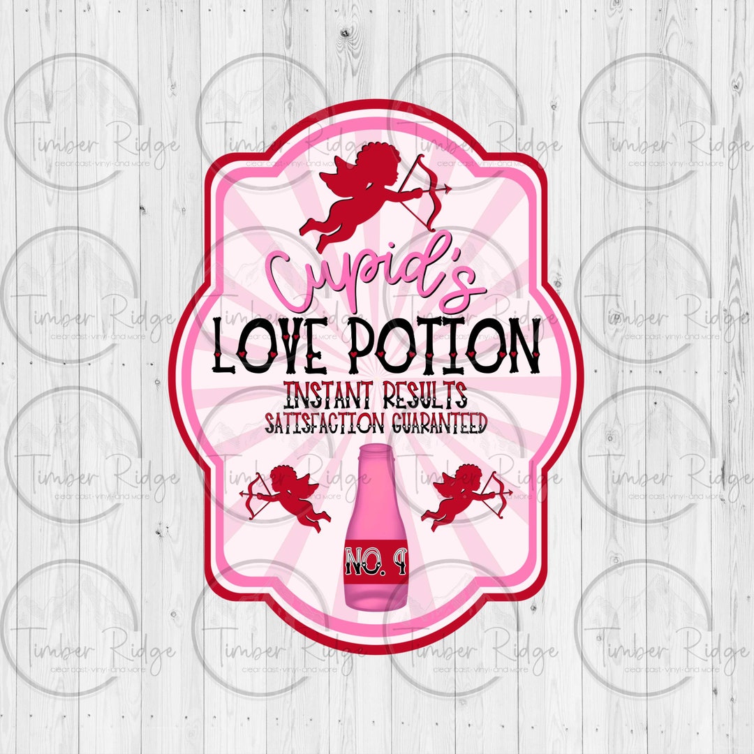 Cupid's Love Potion Tumbler Decal , Clear Cast Decals , Valentine's Tumbler Decal , Clear Cast ...