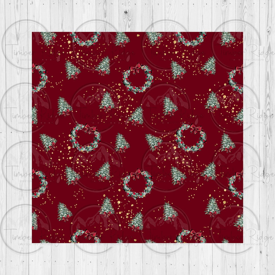 Printed Vinyl , Christmas Wreath , Christmas Print Pattern , Printed ...