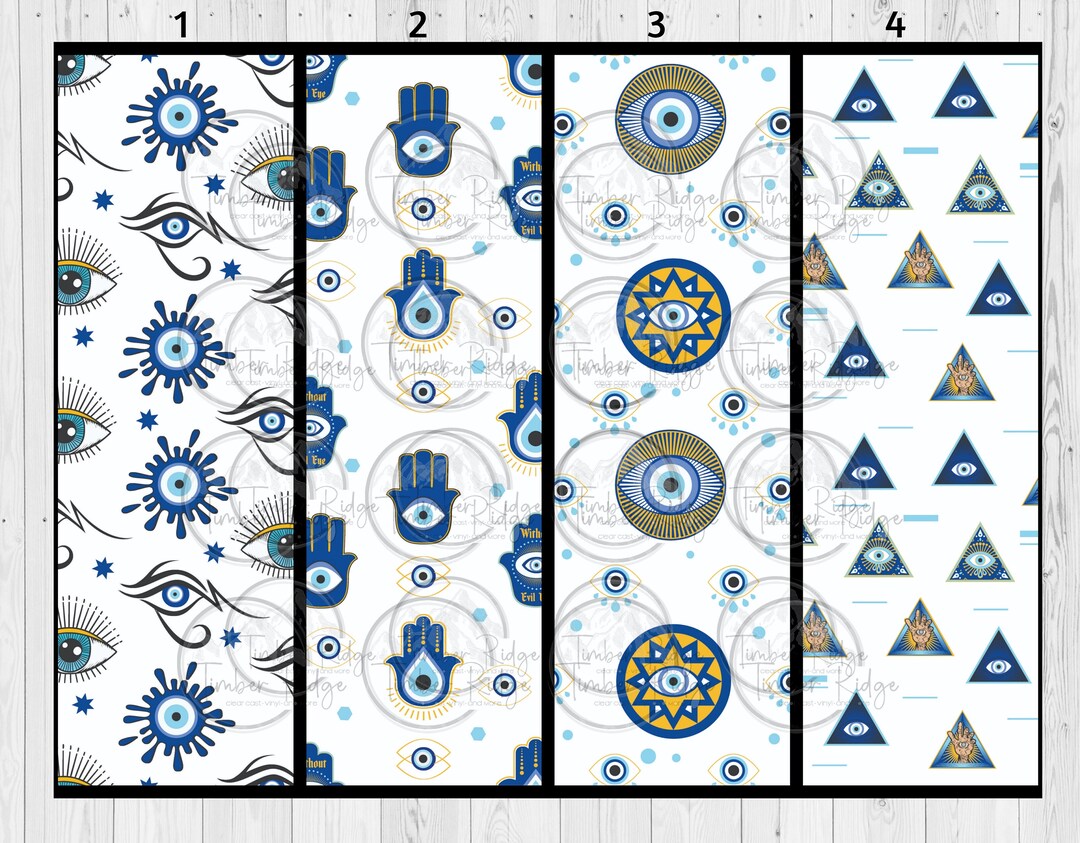 Evil Eye Pen Wraps Clear Cast Pen Wraps White Cast Pen Wraps Epoxy Pen ...