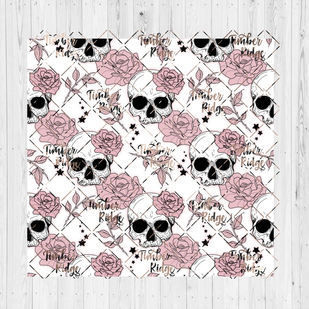Pretty Pattern Vinyl , Pink Rose Skull Pattern Vinyl , Printed Vinyl ...