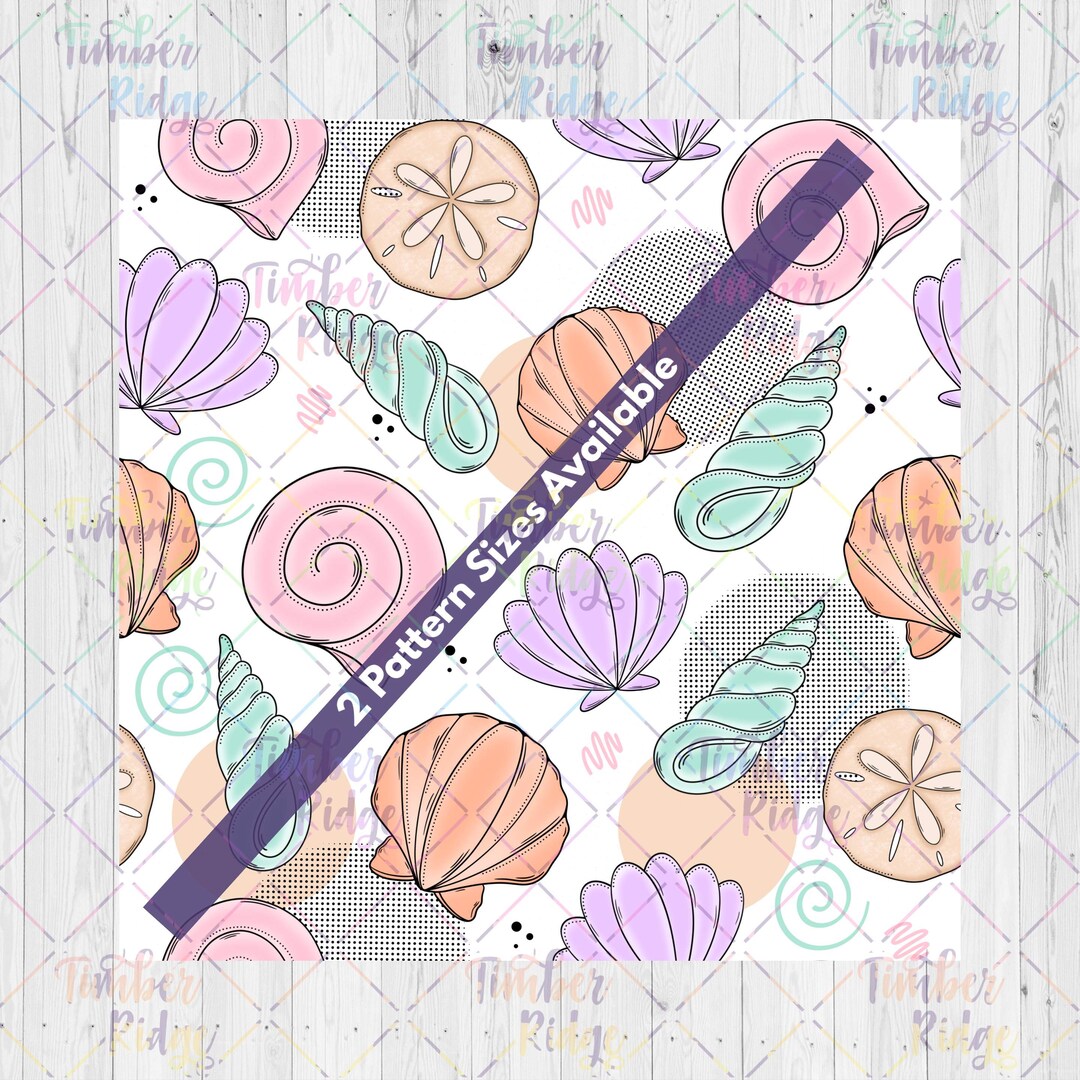 Seashell Vinyl Pattern , Clear Cast Sheets , Printed Vinyl , Pretty ...