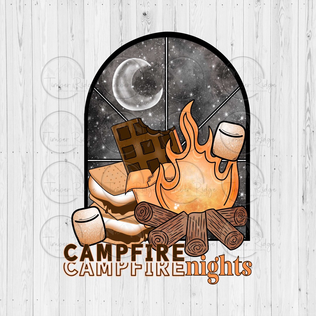 Campfire Tumbler Decal , Campfire Nights Fall Sticker , Clear Cast ...
