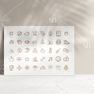 210 Watercolor Hand-drawn Essential Icon Pack - Etsy