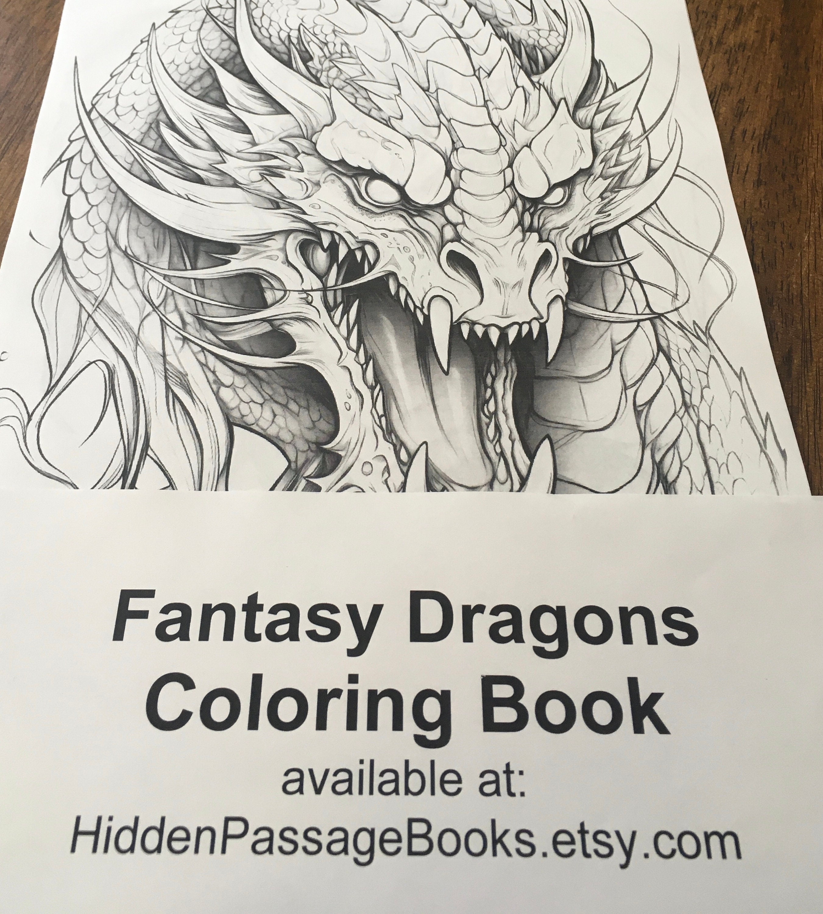 Fantasy Dragons Coloring Book (digital Download) - Etsy