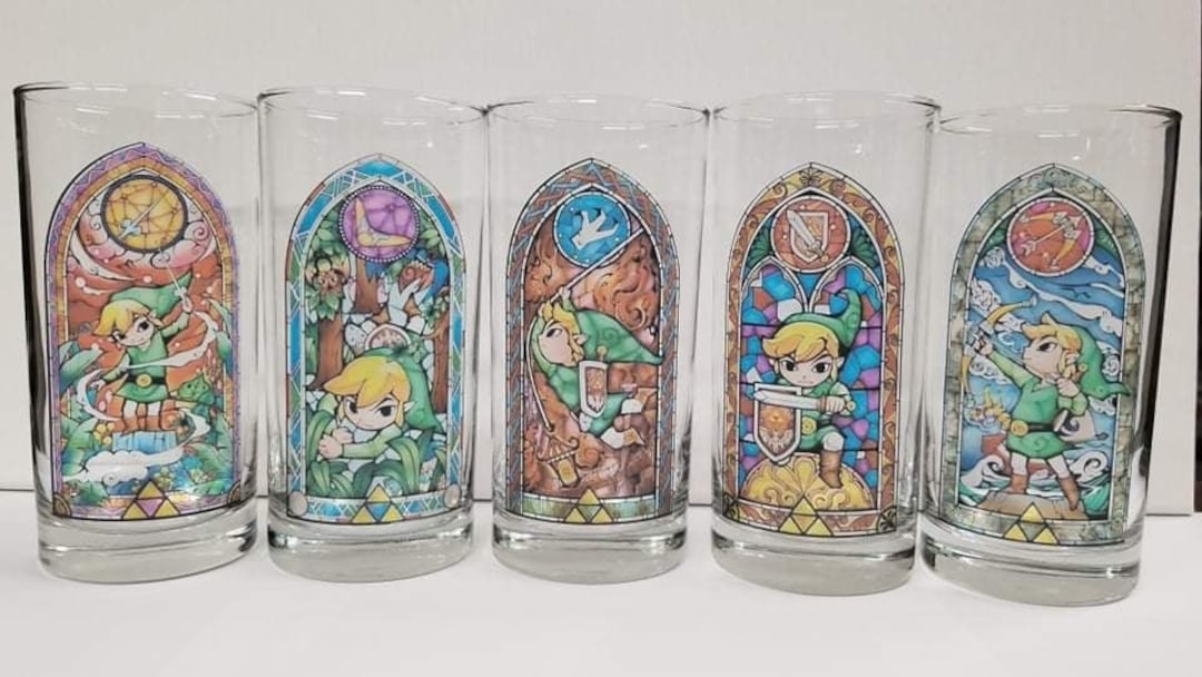 Zelda Stain Glassed Design Custom Drinking Glasses - Etsy