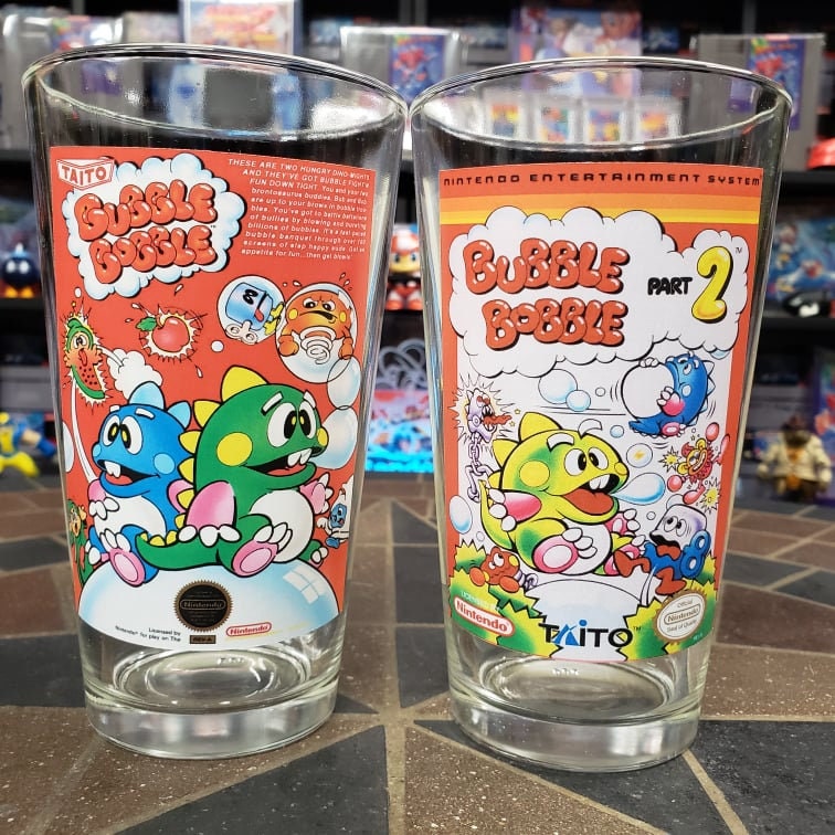 Bubble Bobble 1 & 2 Nintendo NES Box Art Custom Pub Glasses - Etsy