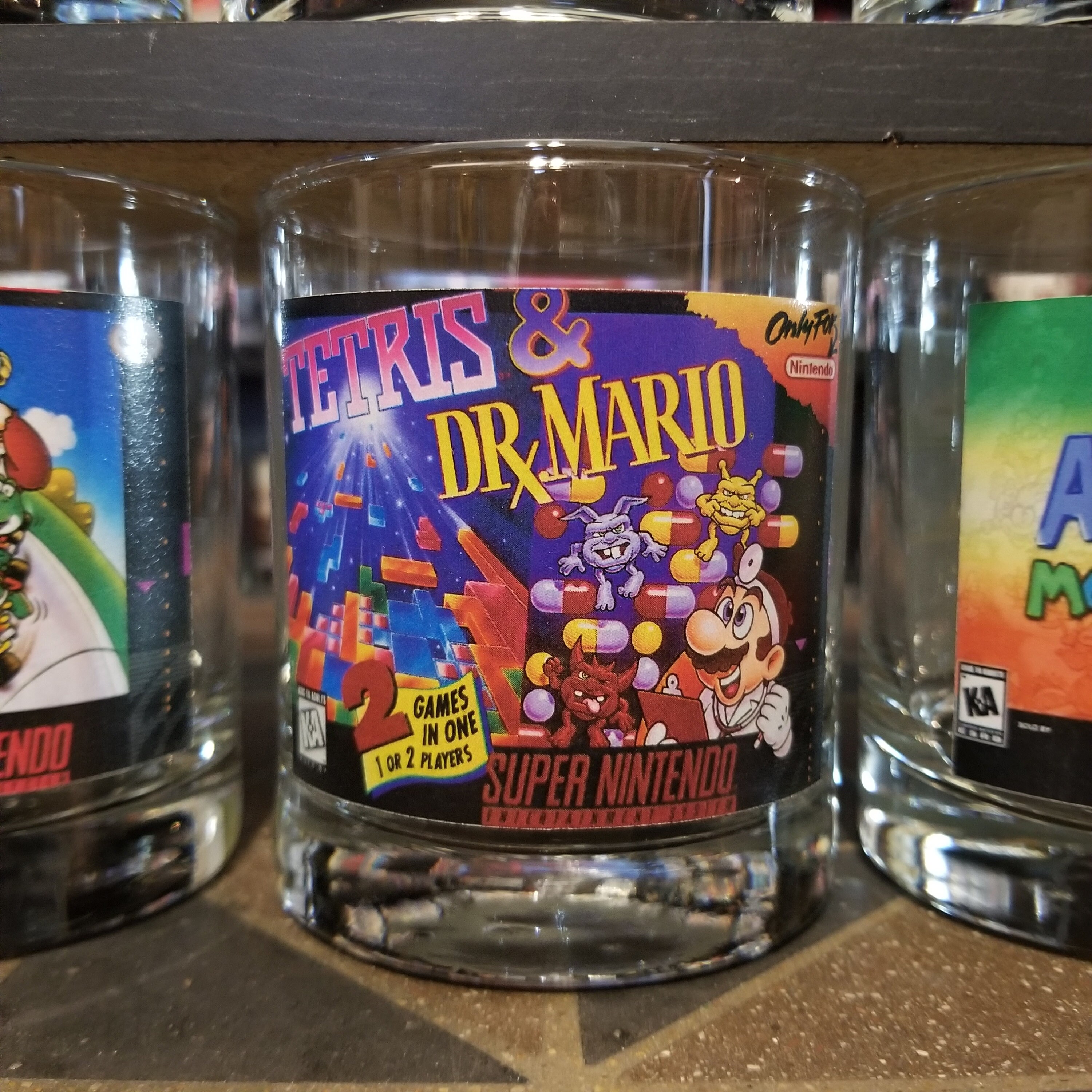 Super Mario 1 6 Nintendo SNES Box Art Custom Whiskey Glasses - Etsy