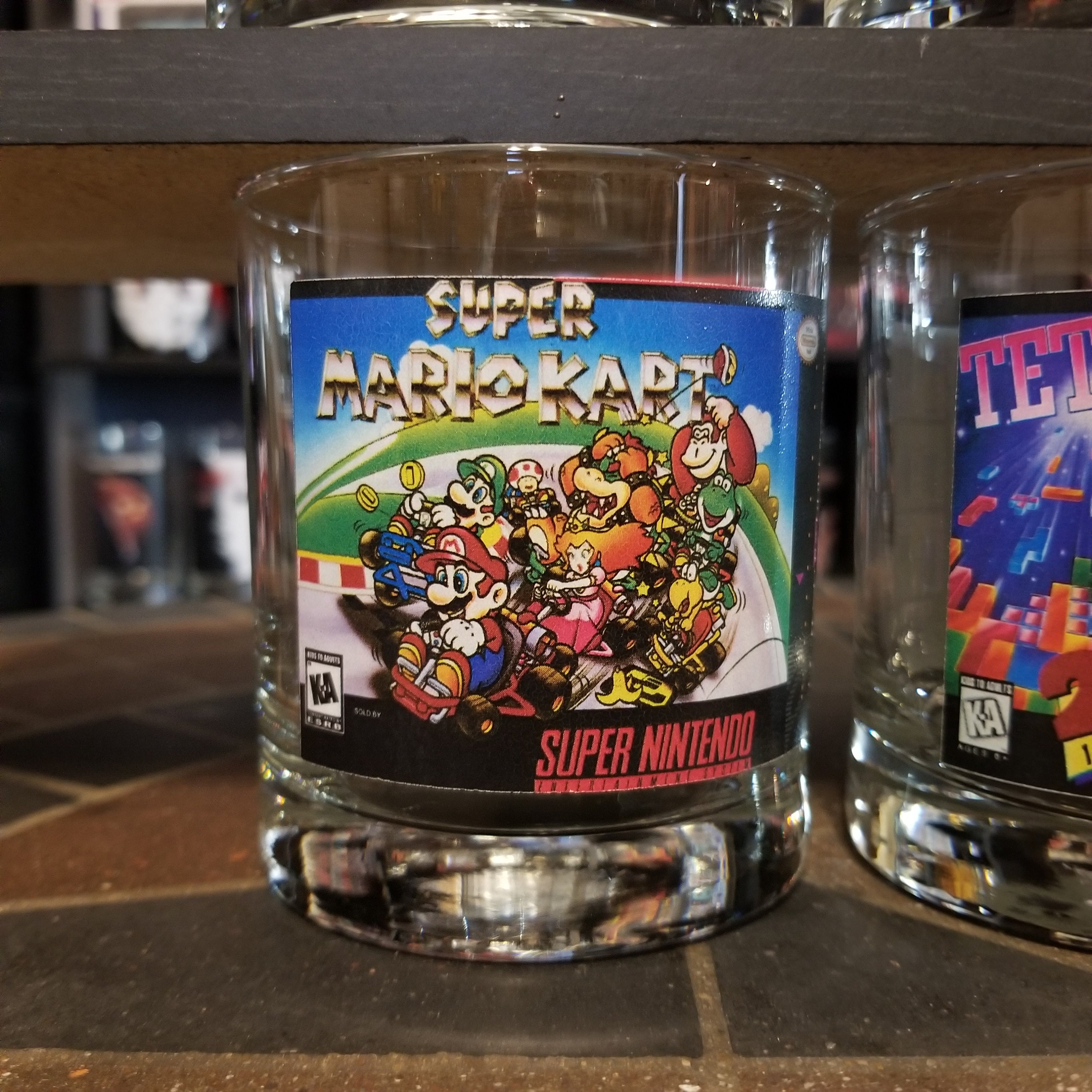 Super Mario 1 6 Nintendo SNES Box Art Custom Whiskey Glasses - Etsy