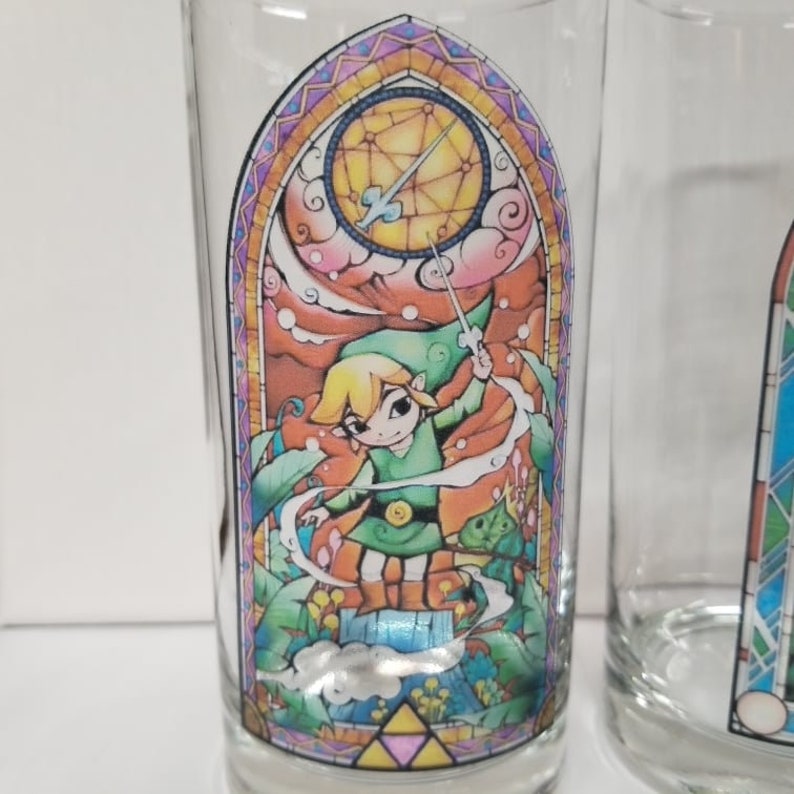 Zelda Stain Glassed Design Custom Drinking Glasses - Etsy