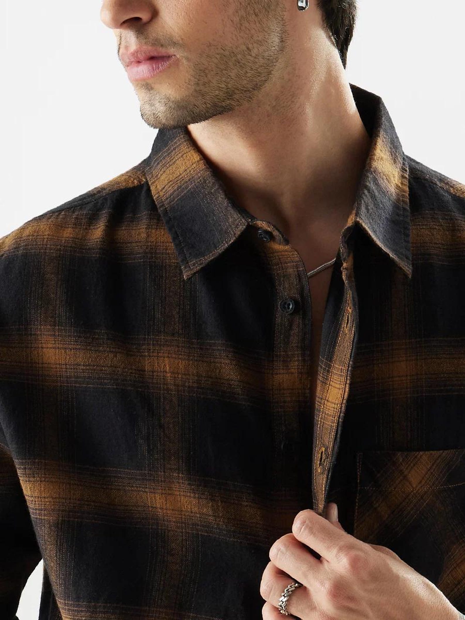 Handmade Plaid Flannel Men's Shirt, Flannel Over Shirt for Men, Button ...