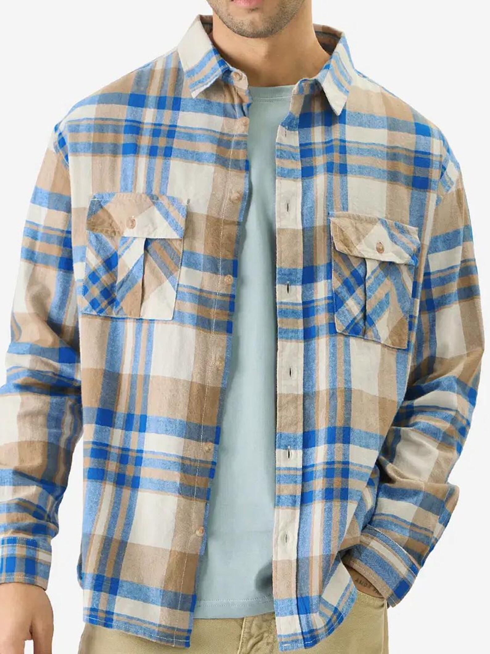 Handmade Plaid Flannel Men's Shirt, Flannel Over Shirt for Men, Button ...