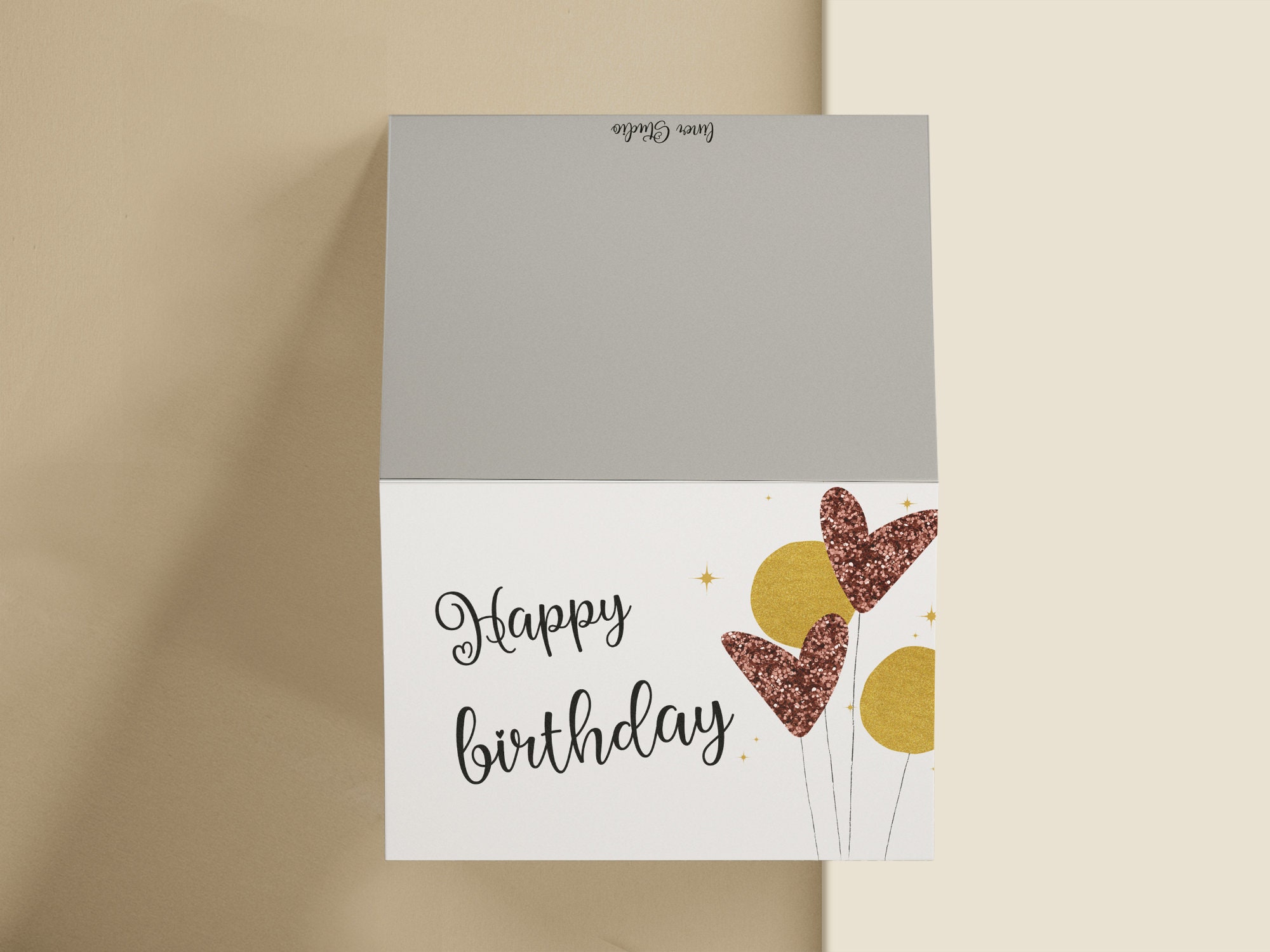 Printable Happy Birthday Card Business Card, Greeting Card, Digital ...