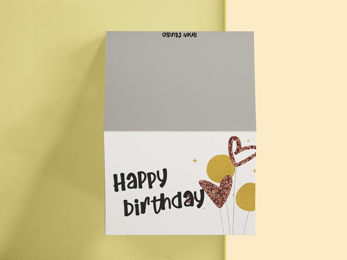 Printable Happy Birthday Card Business Card, Greeting Card, Digital ...