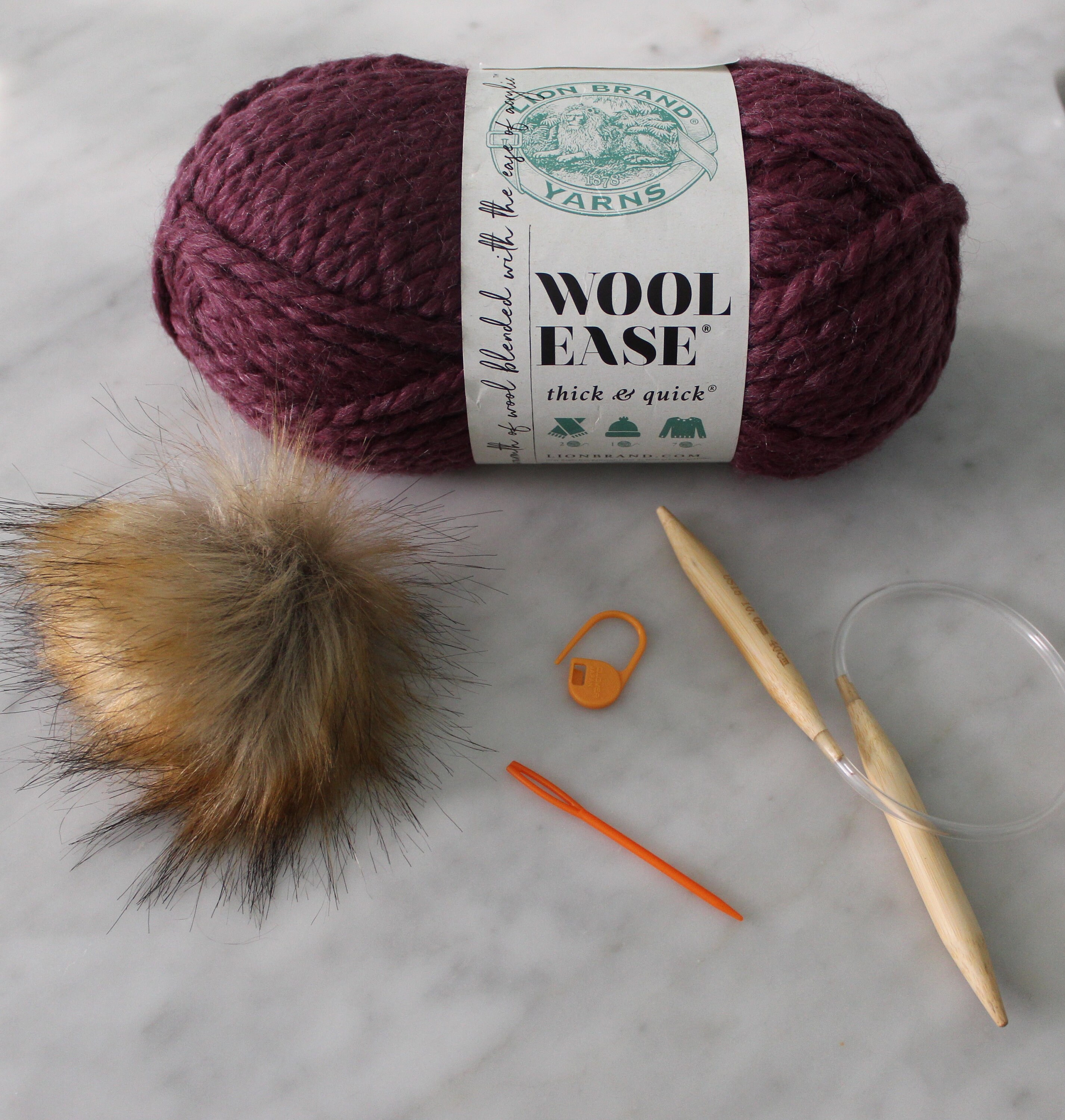 Beginner Knit Hat Kit - DIY Beanie Knitting Kit With Pattern and ...