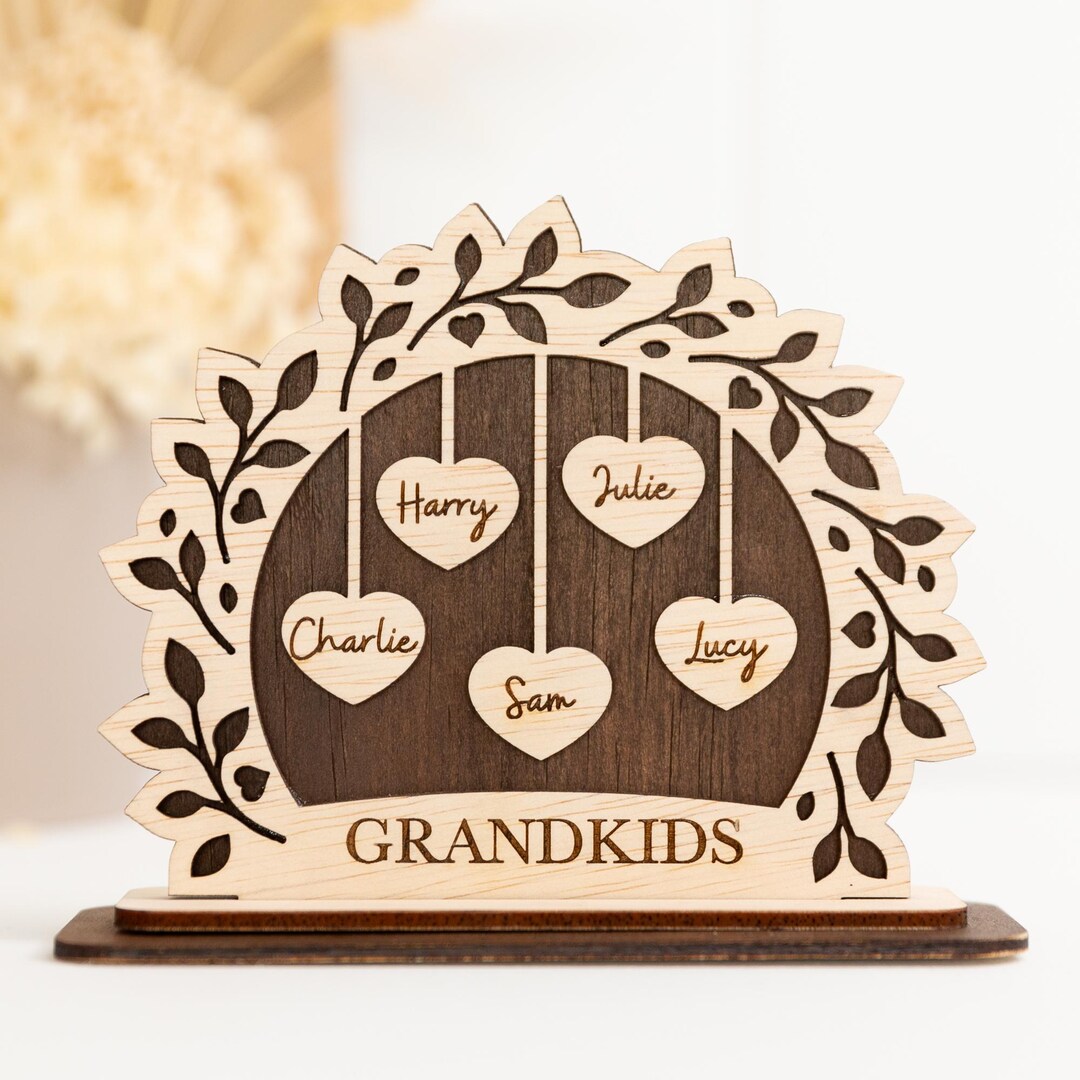 Personalised Wooden Family Arch Laser Cut MDF & Pine With Engraved ...
