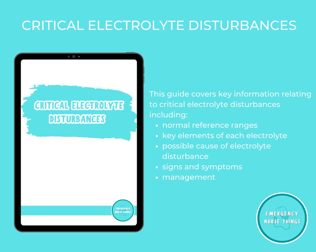 Critical Electrolyte Imbalance Study Bundle | Emergency Nursing ...