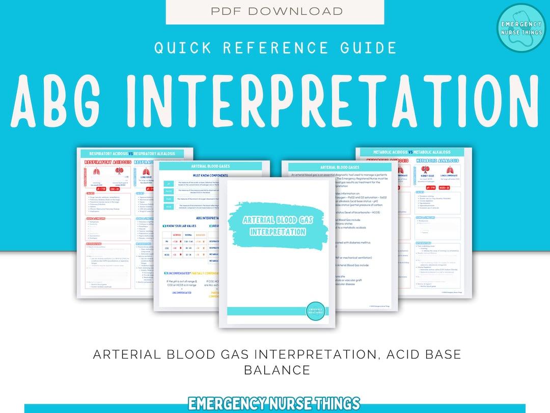 DIGITAL | Arterial Blood Gas (ABG) Interpretation | 8 Pages | Nursing ...