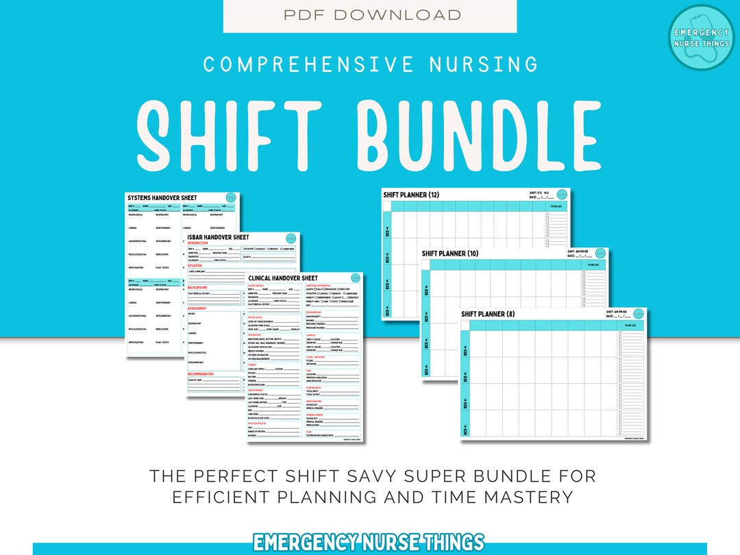 Comprehensive Nursing Shift Bundle | Shift Planner | Nurse Handover ...