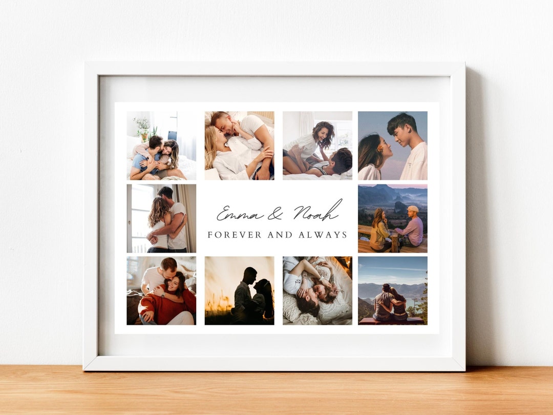 Photo Collage Frame 1 Year Anniversary Gift for Boyfriend, Anniversary ...