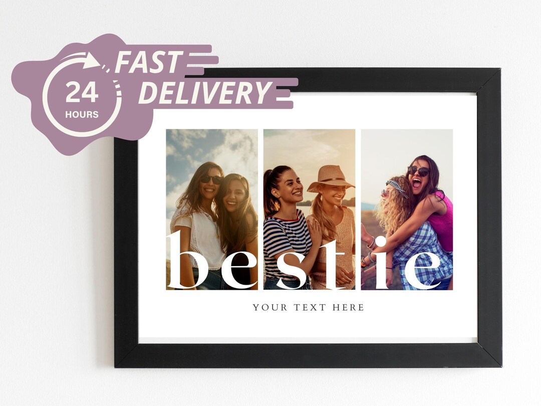 Personalized Custom Bestie Photo Collage, Best Friend Birthday Gift ...