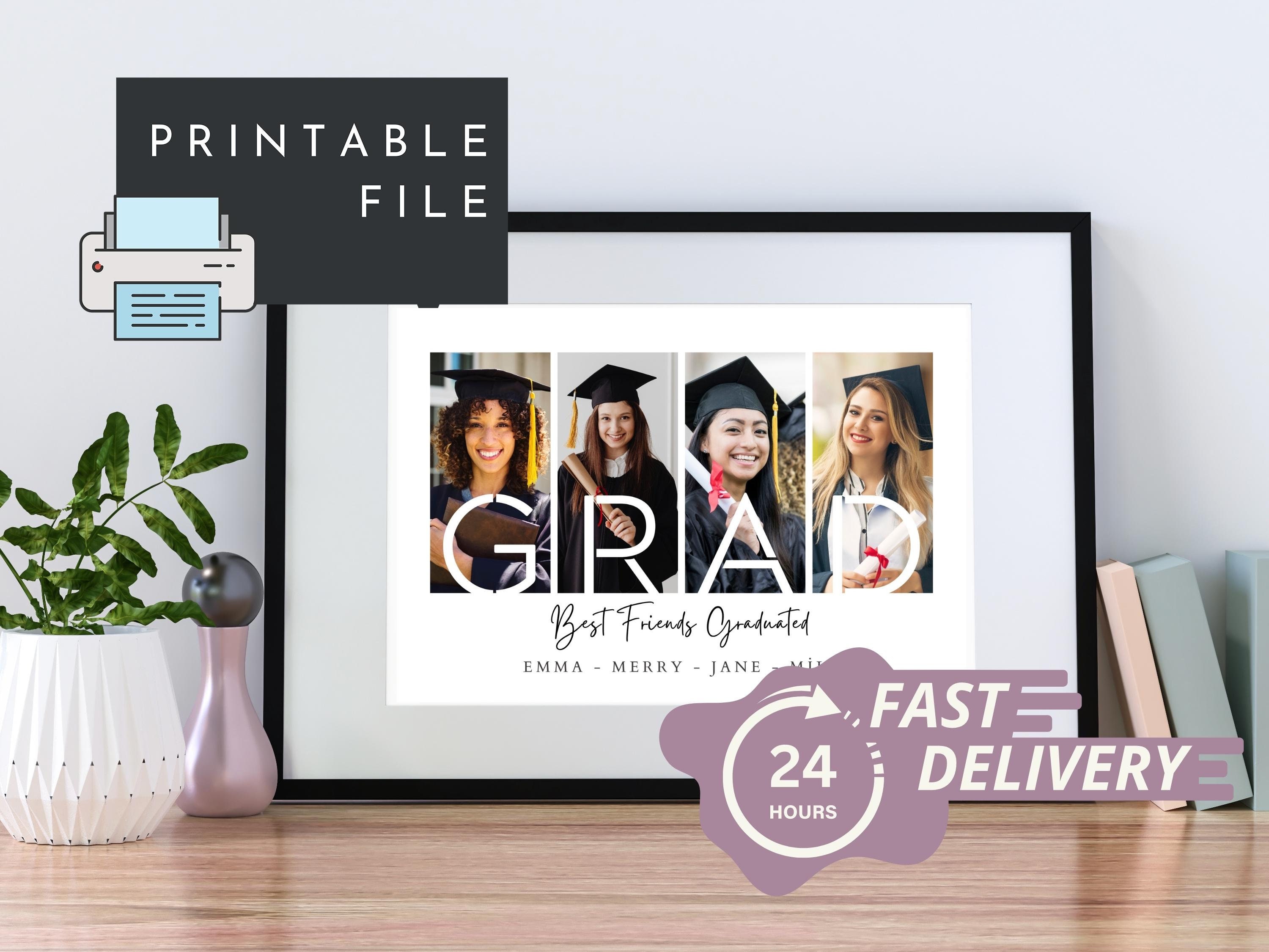 Custom Graduation Photo Collage Frame Gift for Best Friends, Graduation ...