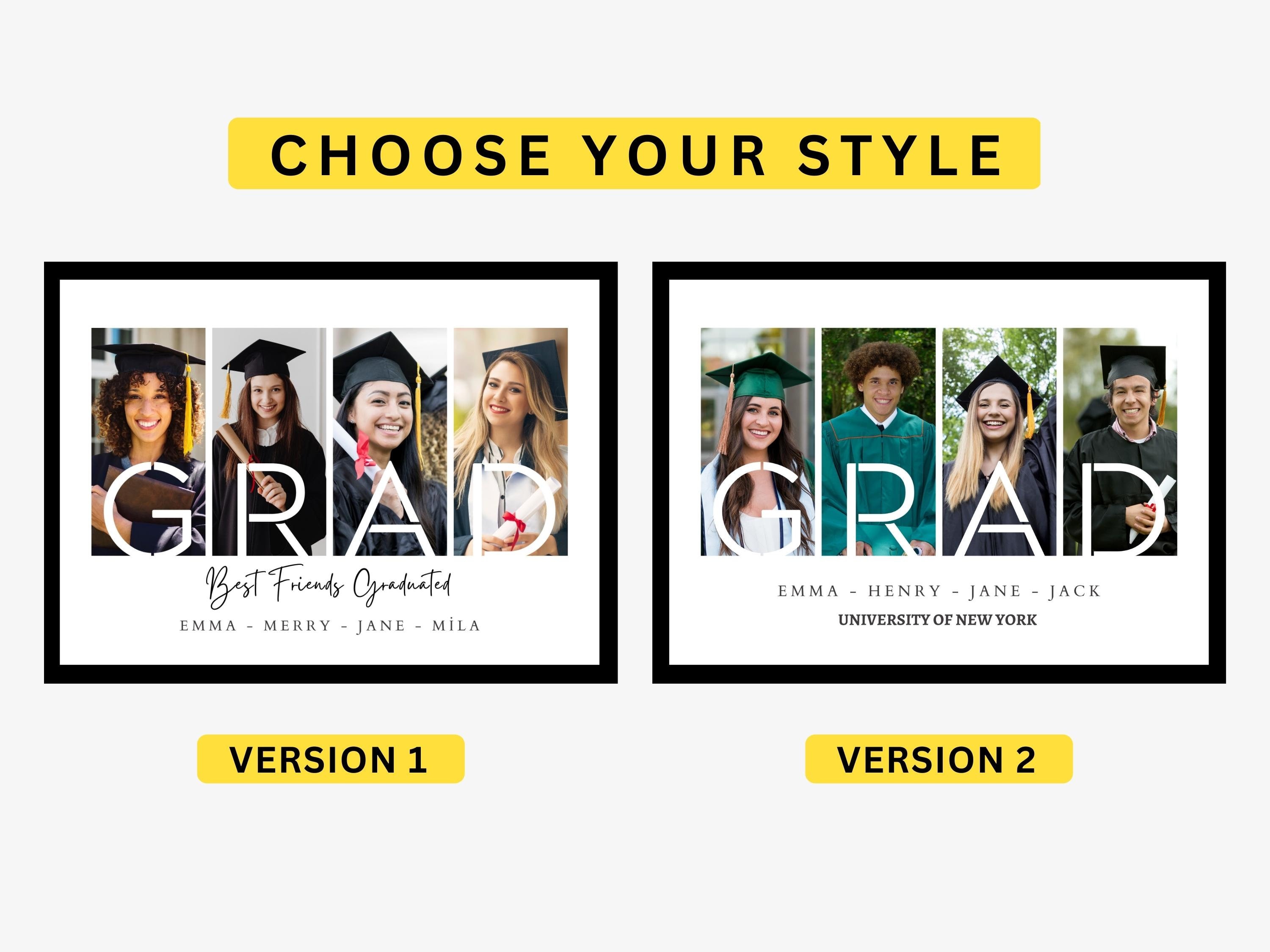 Custom Graduation Photo Collage Frame Gift for Best Friends, Graduation ...