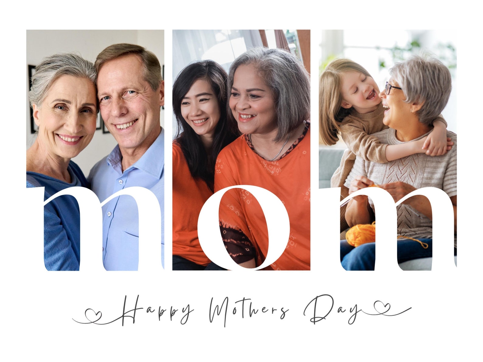 Grandmother Photo Collage Gift for Mothers Day, Custom Picture Frame ...