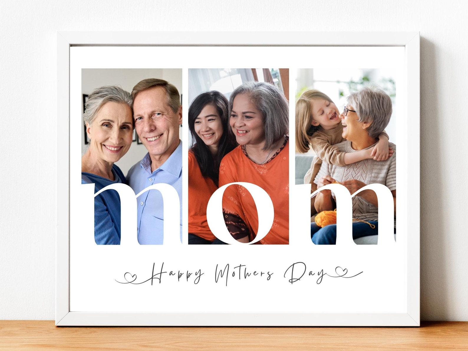 Grandmother Photo Collage Gift for Mothers Day, Custom Picture Frame ...