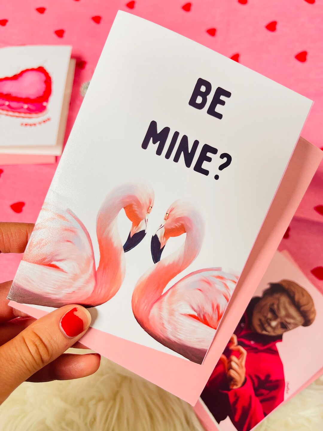 Flamingo Be Mine Valentines Day Card - Etsy