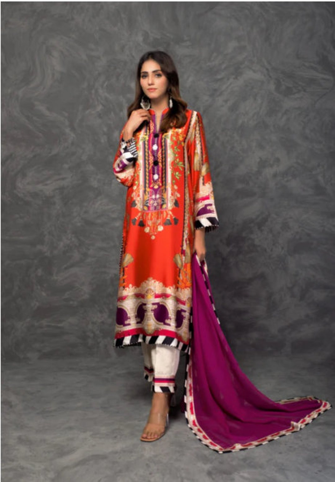 Pakistani Designer Wear I-LACE Women's 3pc Suit Set Shalwar Kameez ...