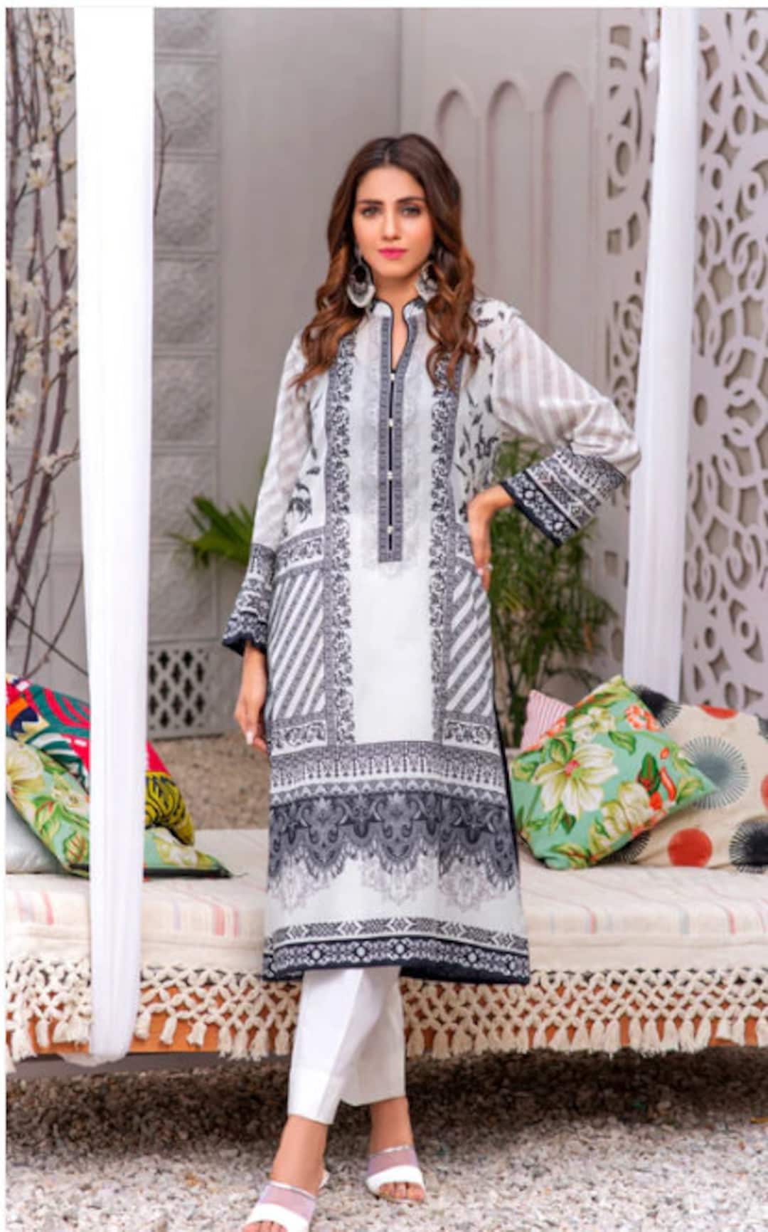 Pakistani Designer Women's Wear I-LACE 1pc Kurti Top Tunic Shirt Kameez ...