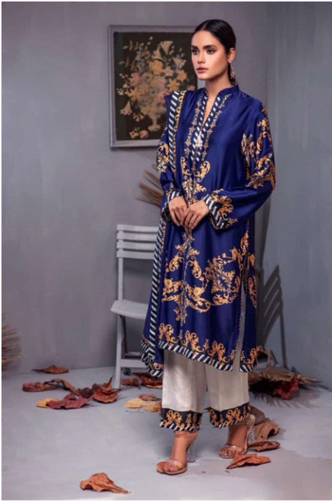 Pakistani Silk Shalwar Kameez, Hand Embellished 3pc Suit, ILC1662 - Etsy